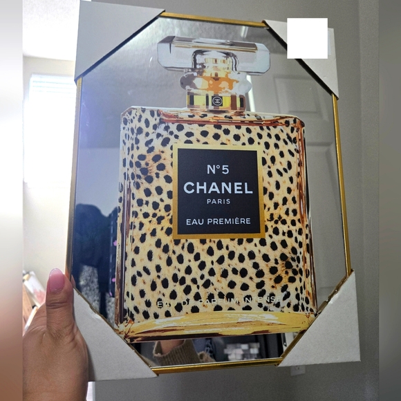 None | Art | Nwt Wall Art Frames Mirrored Leopard Chanel Perfume Bottle ...